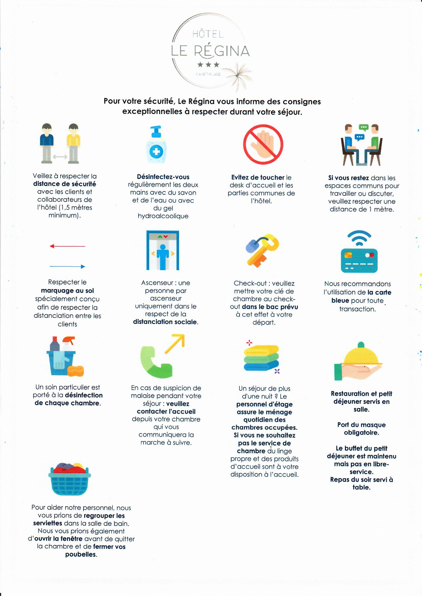 Mesures de sécurité • Hôtel Régina